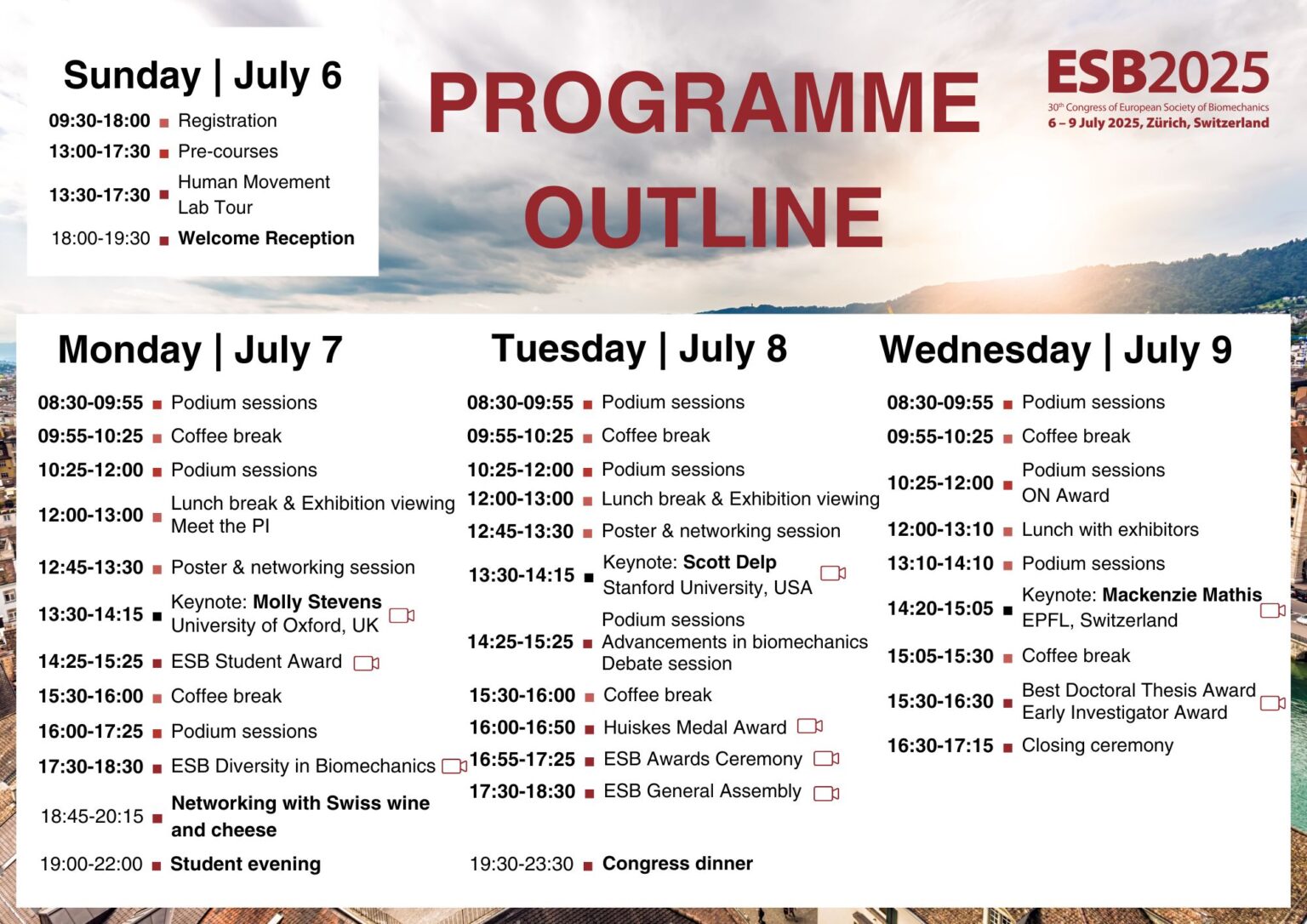 ESB 2025 Programme | ESBiomech 2025