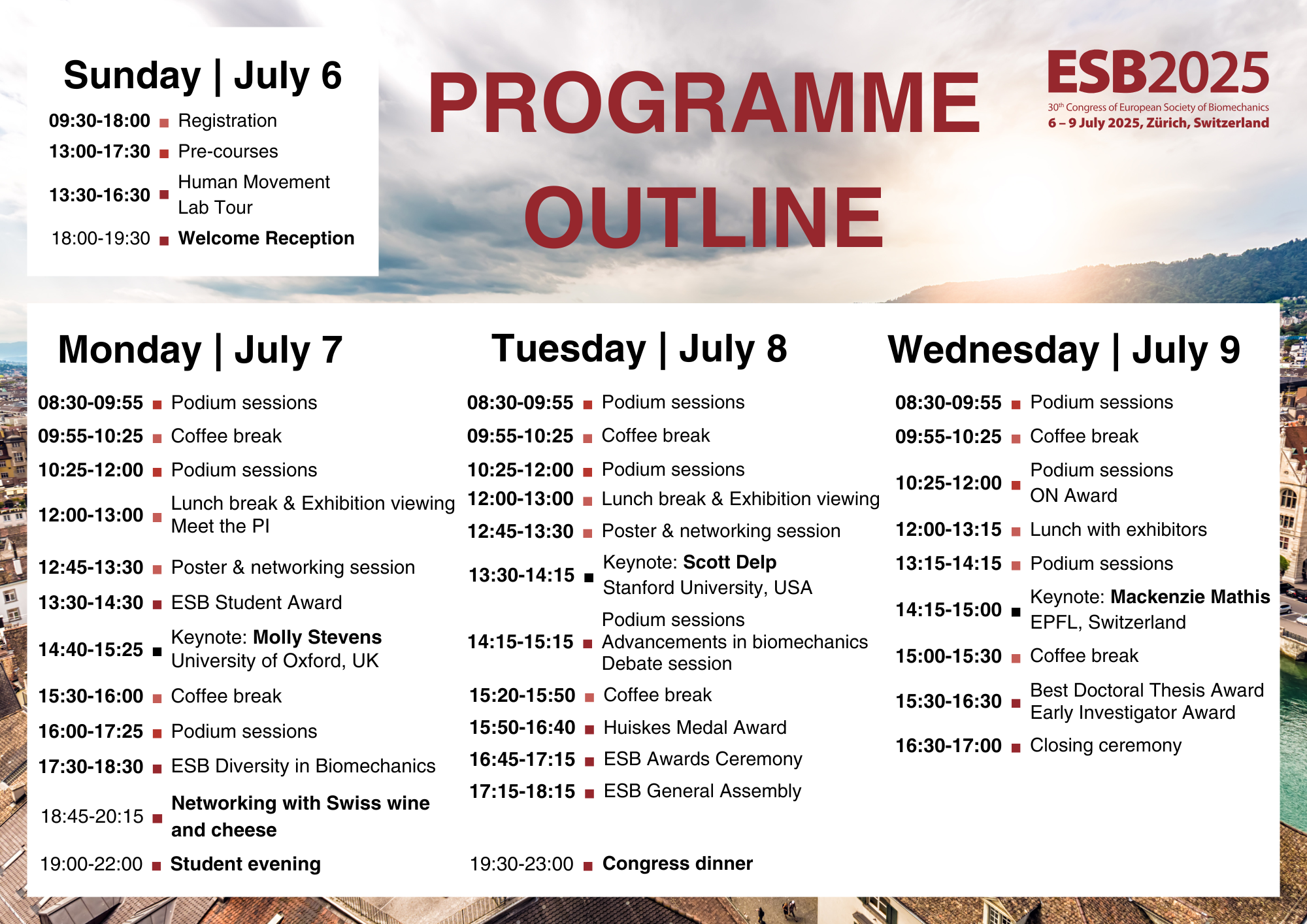ESB 2025 Programme | ESBiomech 2025